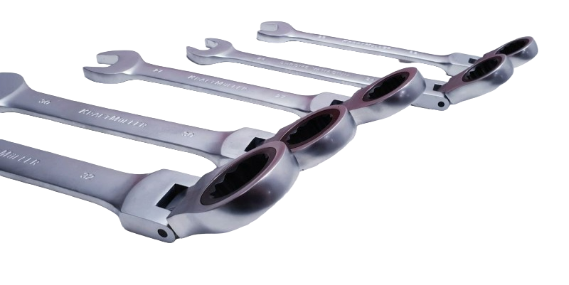 Clés plates à cliquet articulées flexibles 23 PIÈCES KRAFTMULLER
