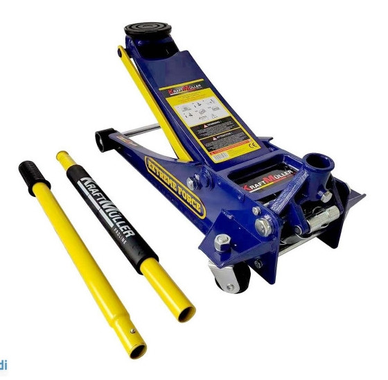 Cric rouleur professionnel 2.25 Tonnes KRAFTMULLER extra plat BLEU