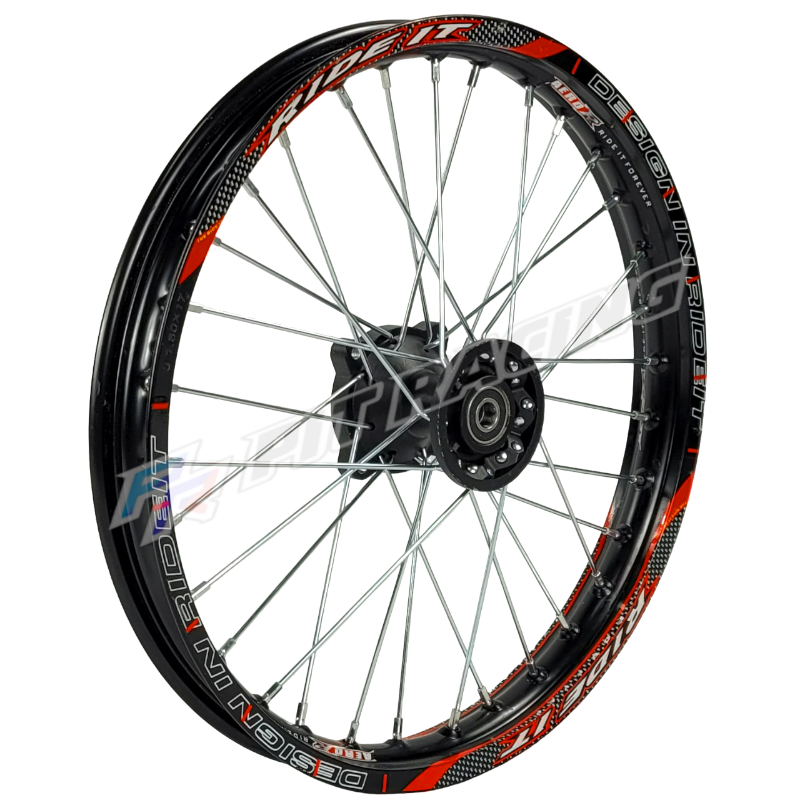 Jante 17" avant RIDE IT renforcée NOIR axe 15 mm aluminium dirt bike ...