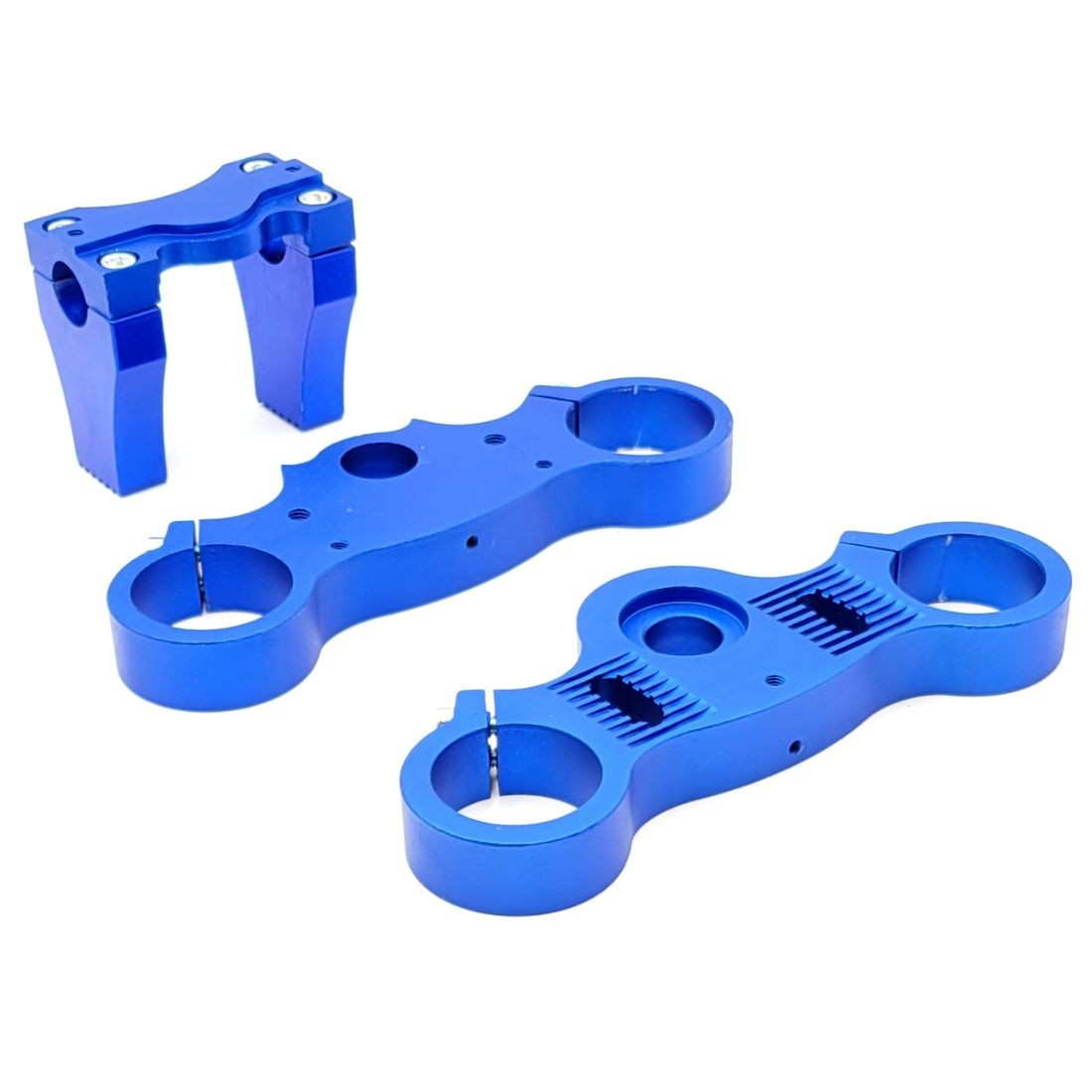 TÉS DE FOURCHE CNC BLEU AVEC PONTET EN ALU POUR FOURCHE INVERSÉE DIRT ...