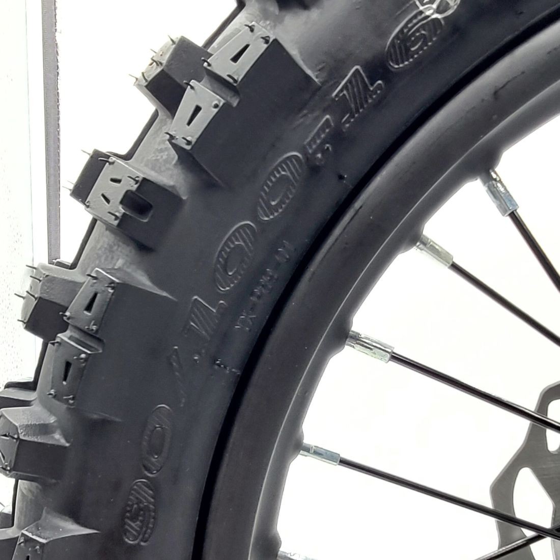 Roue 16" arrière axe 15 mm renforcée complète dirt bike / pit bike