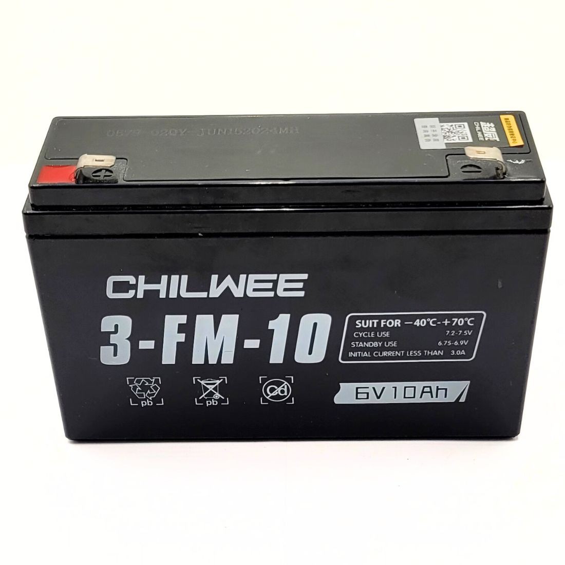 Batterie 6V 10ah AGM CHILWEE pour voiture électrique