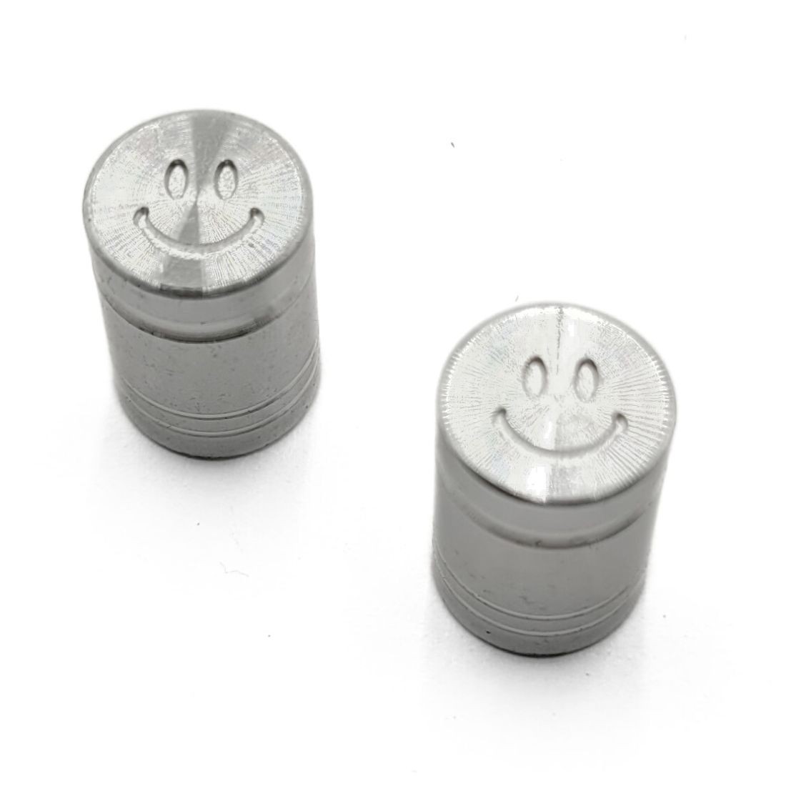 Bouchons de valve SMILE x2 en aluminium gris