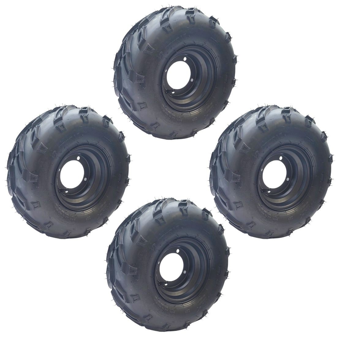 Pack de 4 Roues 7 pouces 16x8-7 4 fixations Quad / Buggy / Kart