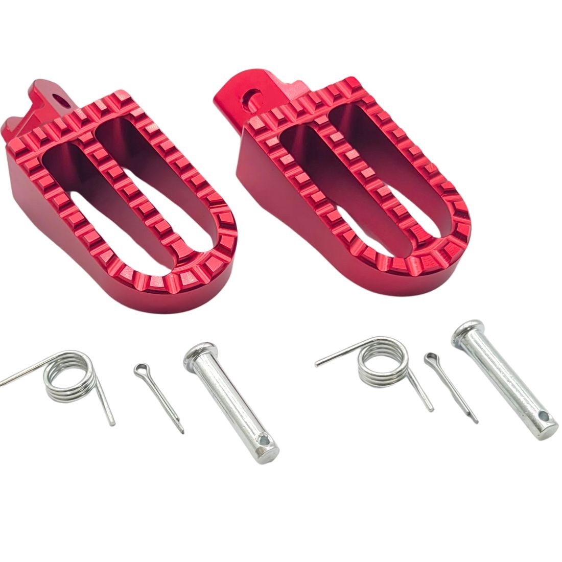 Cale pied aluminium CNC Rouge complet de Pit bike / Dirt bike